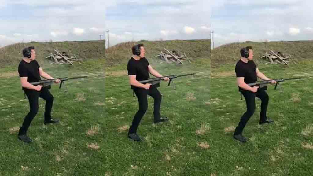 Watch Elon Musk hip-firing Barrett 50 Cal sniper rifle with brute ...